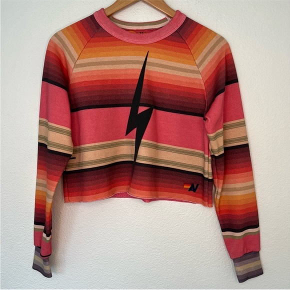 Aviator Nation | Tops | Aviator Nation Serape Bolt Stitch Cropped ...